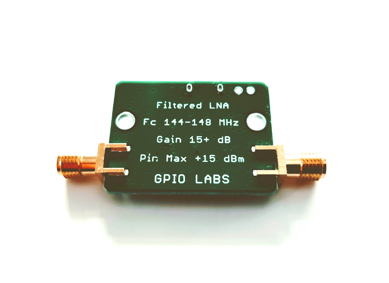 144-148 Filtered Low Noise Amplifier – GPIO LABS